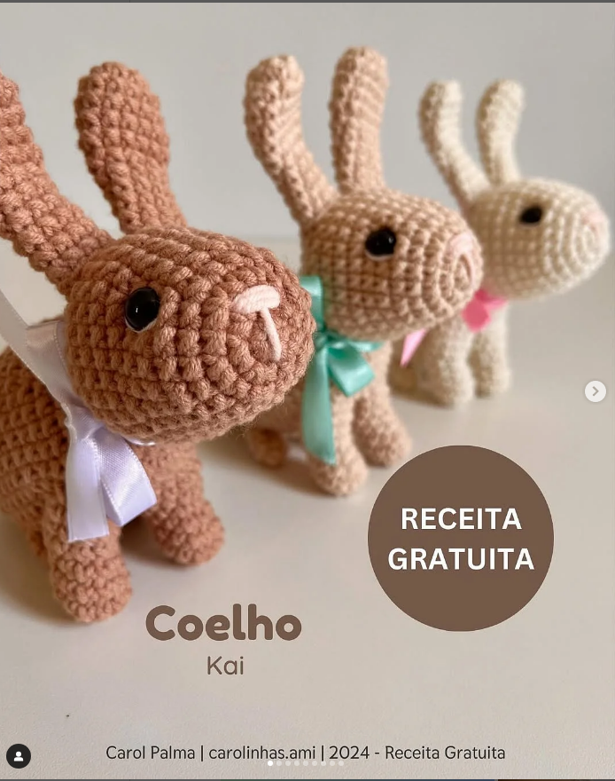 Receita de amigurumi gratuita – Coelho Kai - Central do Amigurumi